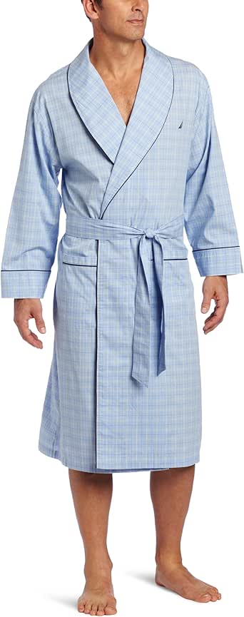 Nautica Men's Seaview Plaid Robe, Provence, Small/Medium at Amazon Men ...