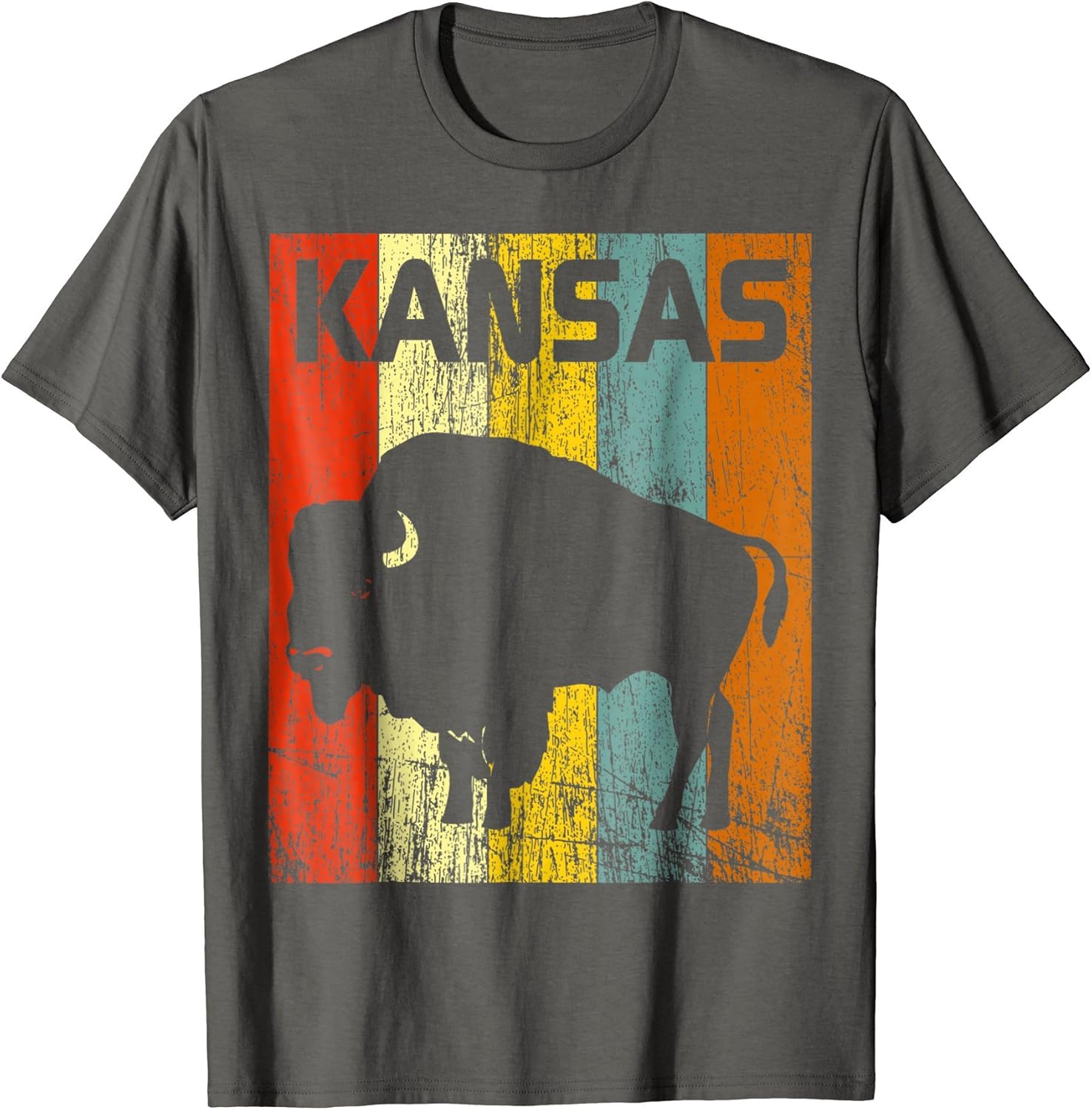 Amazon.com: Vintage Retro Kansas T-Shirt Kansas State KS Buffalo 70s ...