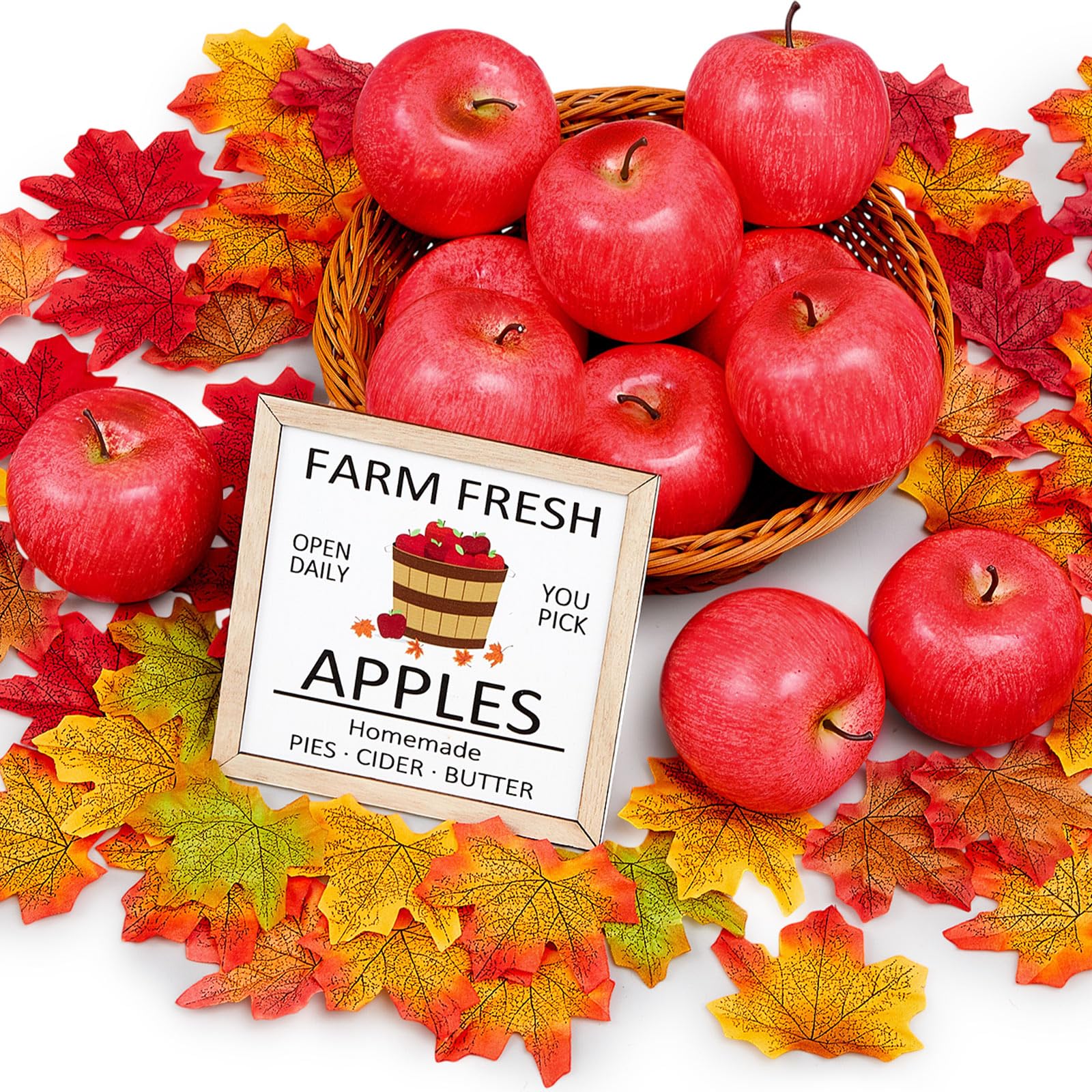 63 Pcs Fall Harvest Apple Farm Decoration for Home Centerpiece, Fall ...