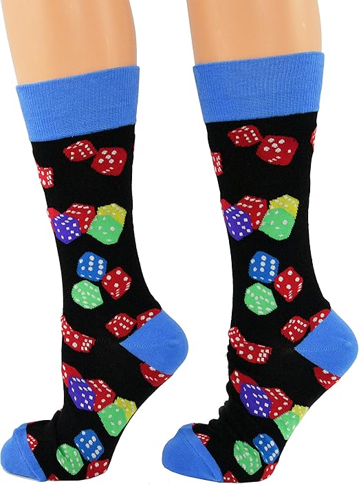 Amazon.com: ARAD Novelty Casino Socks for Men and Women, Crazy Dice ...
