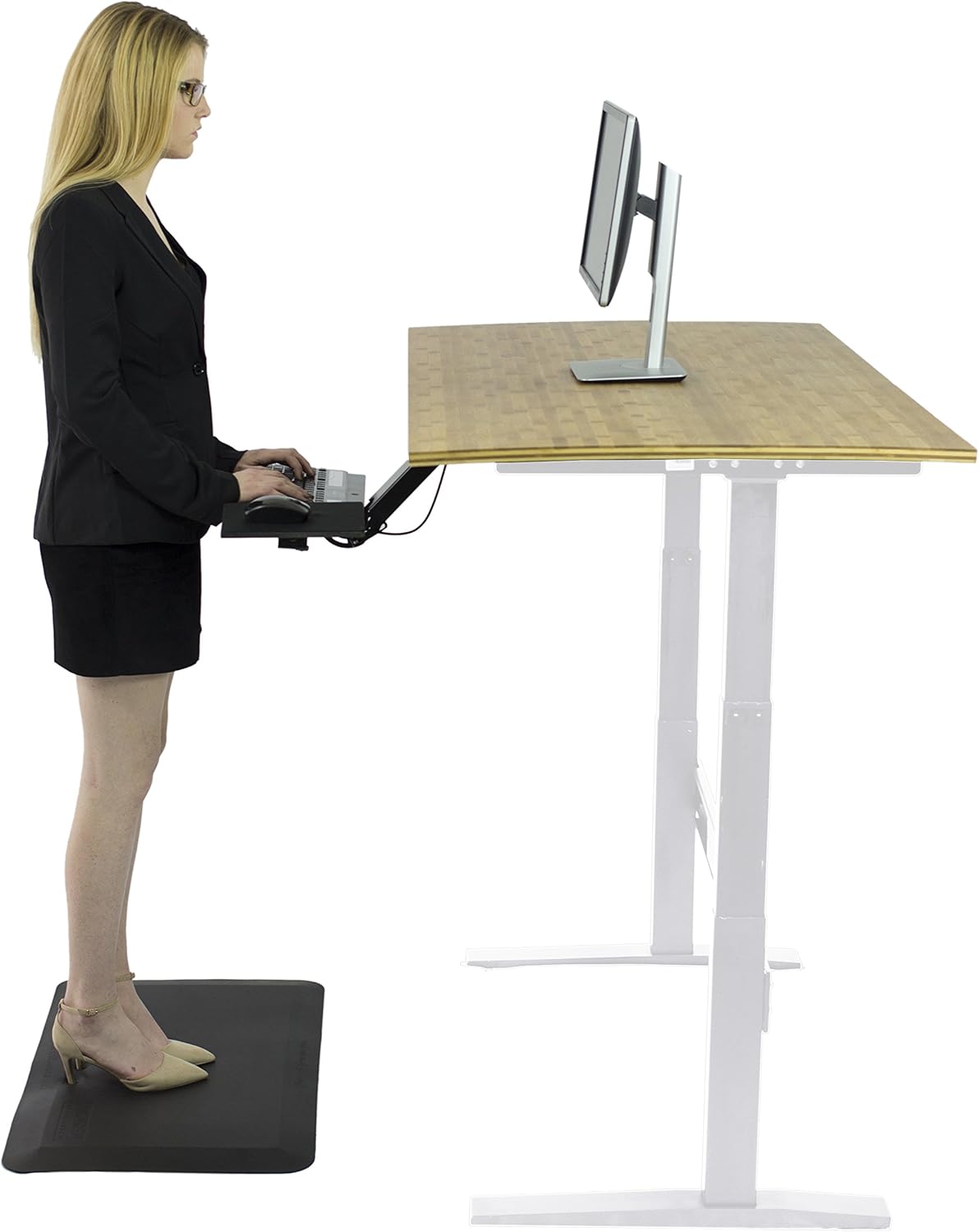 RISE UP Dual Motor Electric Bamboo Standing Desk 60×30” desktop tall ...