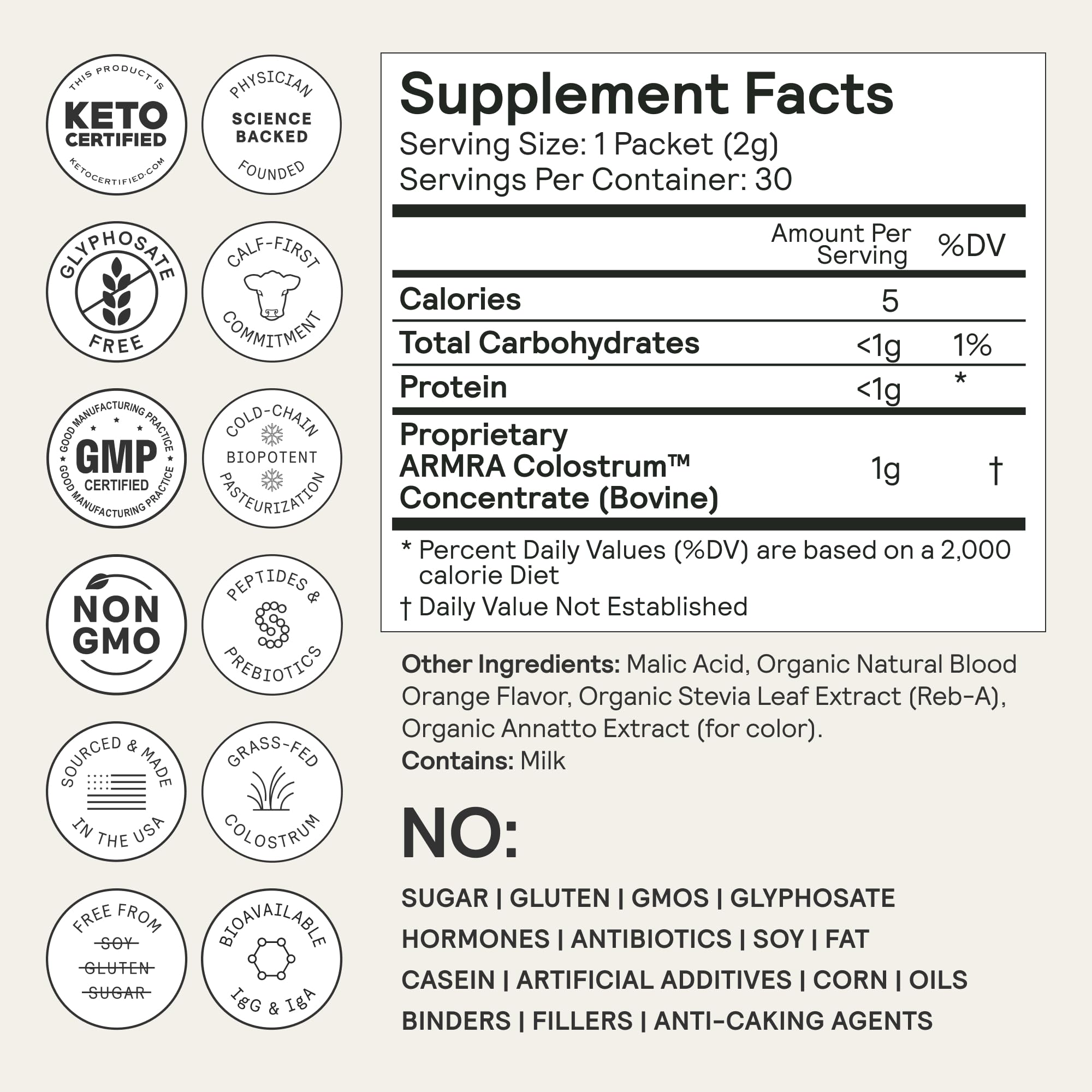 ARMRA Colostrum™ Premium Powder, Grass Fed, Gut Health Bloating ...