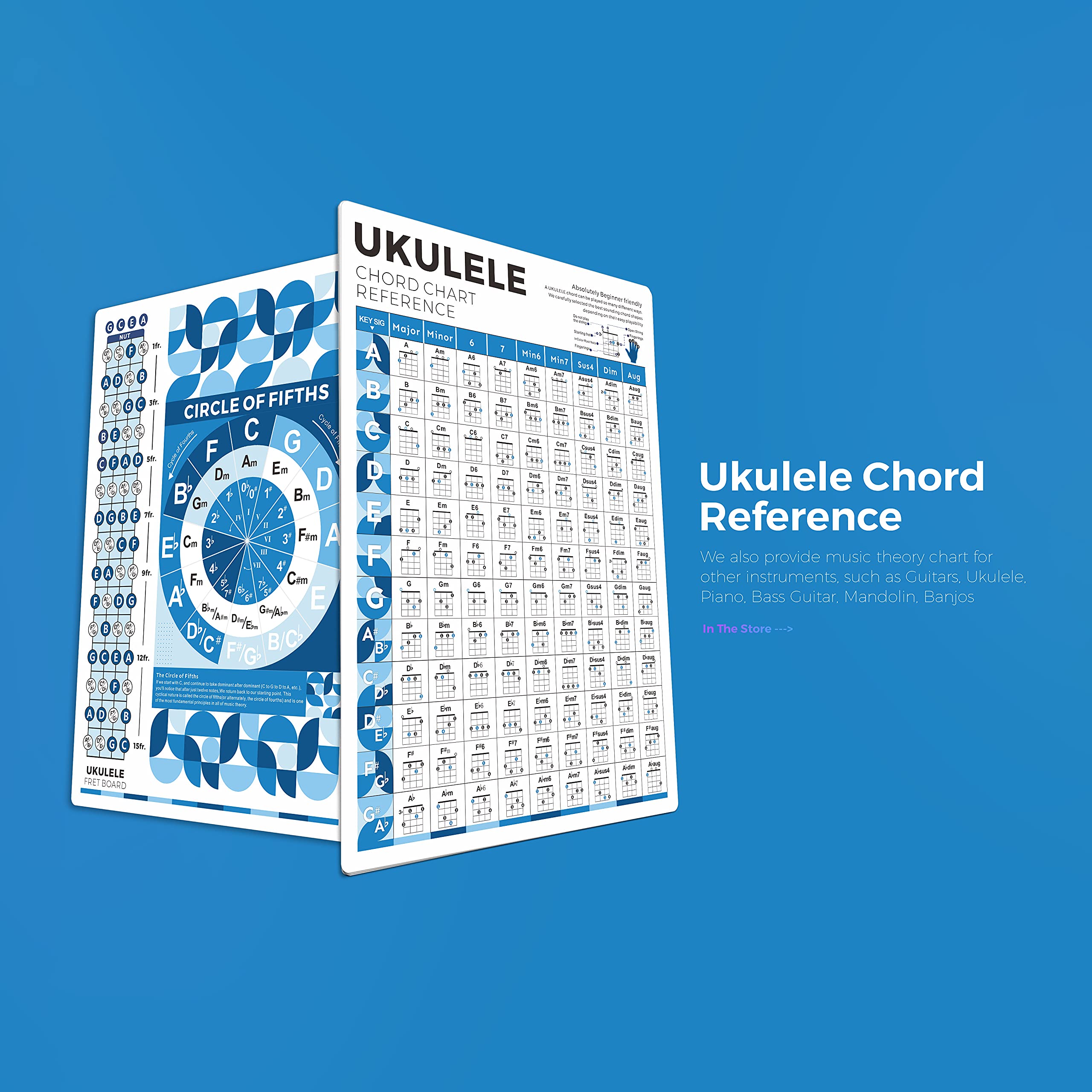 Mua Ukulele Chord Chart Cheatsheet for Beginner Adult or Kids, 8'' x 11 ...