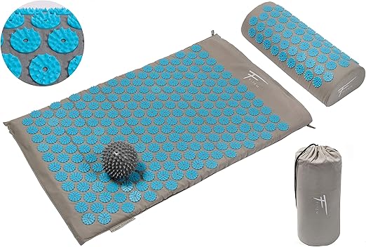 Fitem Acupressure Mat and Pillow Set + Carrybag + Spiky Massage Ball ...