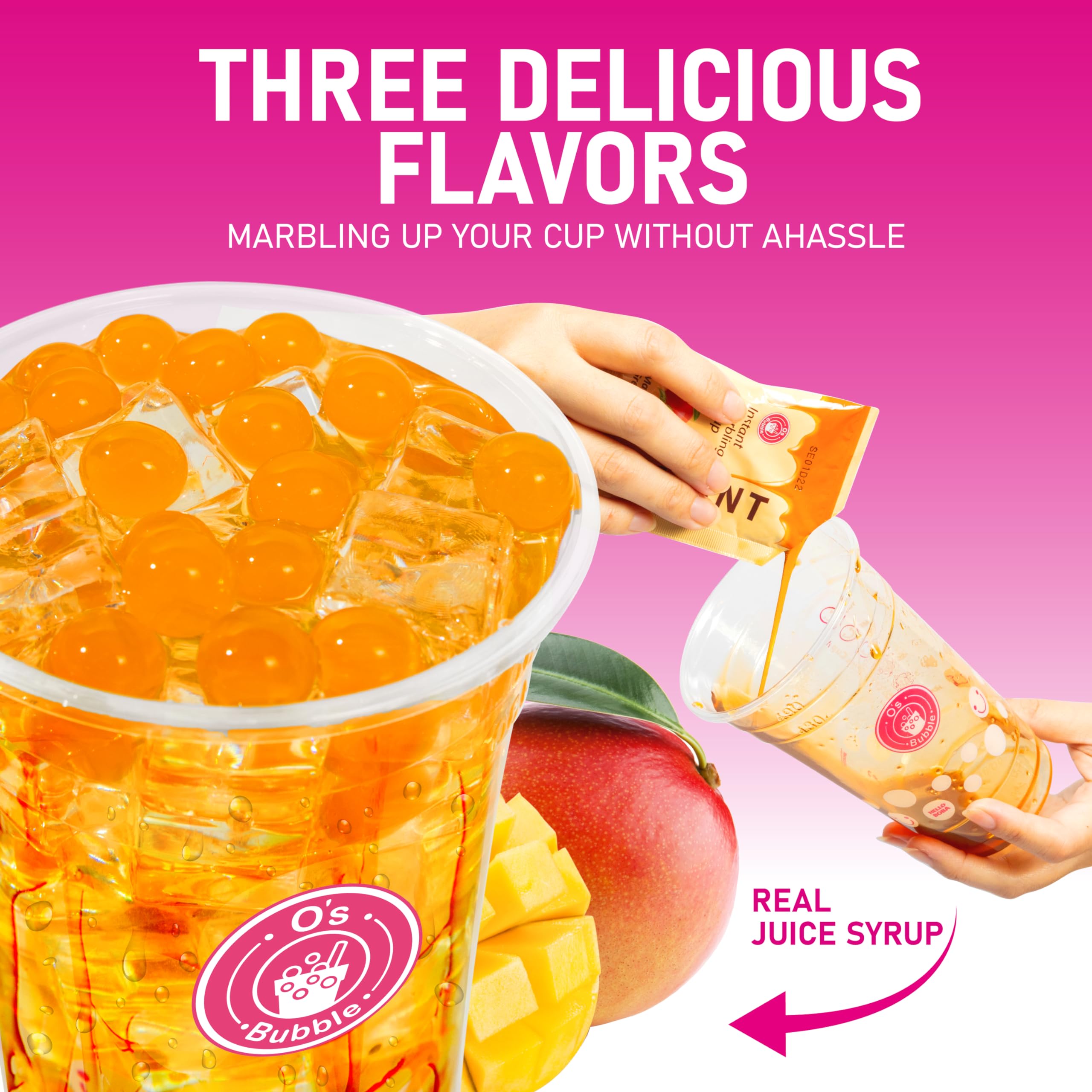 Mua O's Bubble Boba Tea Kit - 6 Servings Bubble Tea Kit - Popping Boba ...
