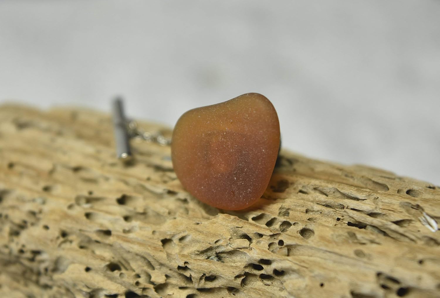 Amazon.com: Custom Genuine Surf Tumbled Amber Brown Sea Glass Tie Tack ...