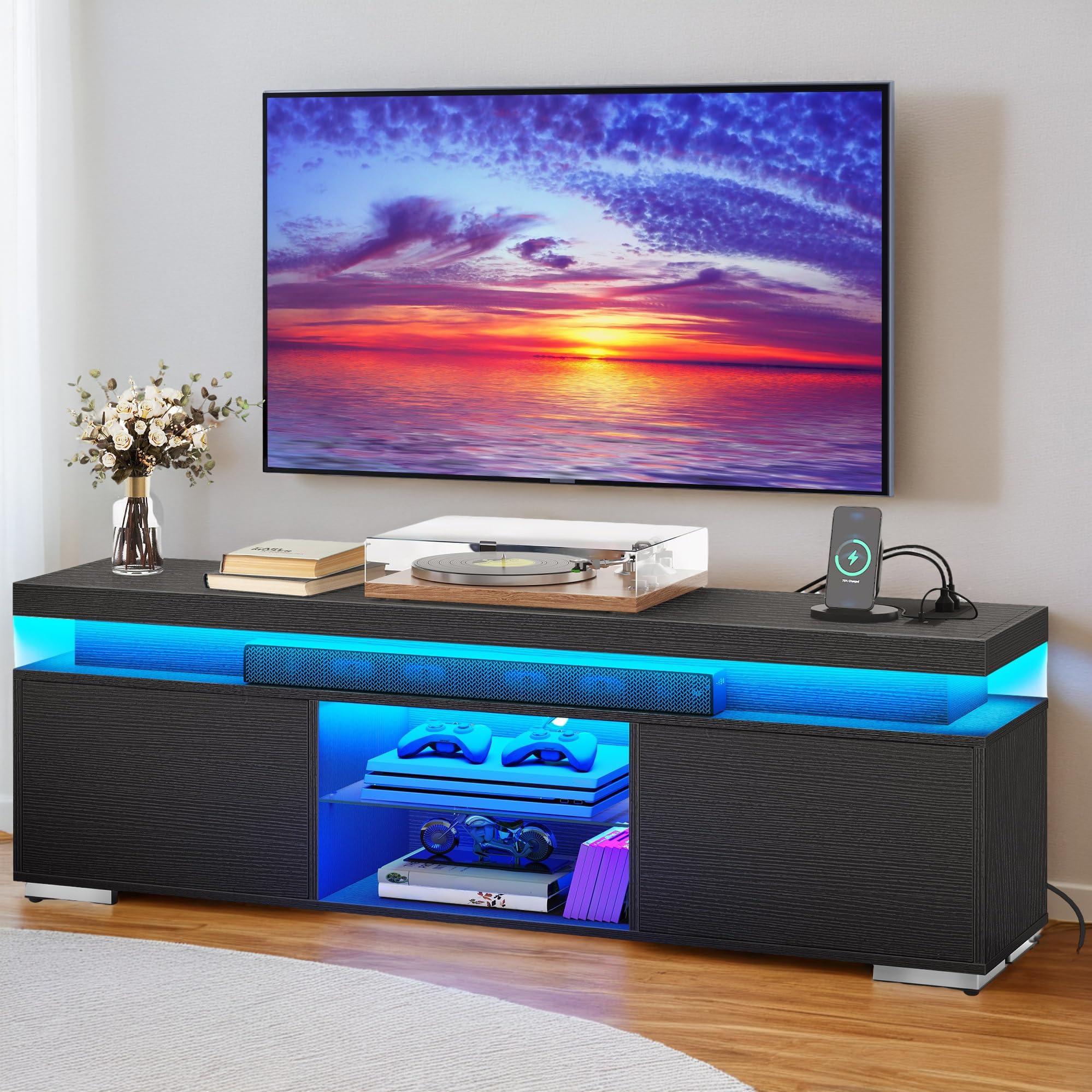 YITAHOME TV Stand for 65 inch TV, Entertainment Center with Storage ...