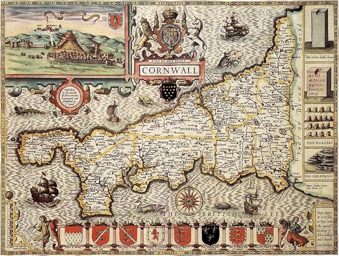An old Map of the county of Cornwall in 1610, by John Speed ...