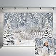 Amazon.com : Avezano Winter Photography Backdrop Glitter Snowy Forest Pine Tree Background Snow ...