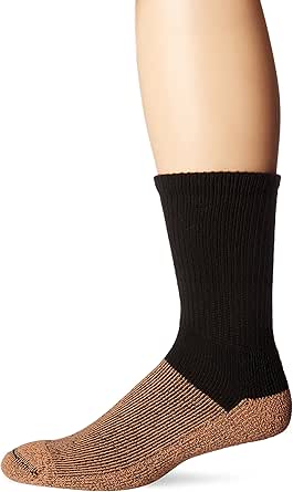Copper Sole Men's Pro Therapy Cupron Crew Sock, Black, 13-15/XL ...