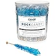 Amazon.com : Candy Envy - Blue Rock Candy Sugar Sticks - Blue Raspberry ...