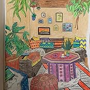 Sanctuary: Living Spaces Coloring Book: Day, Amber: 9781533048776 ...