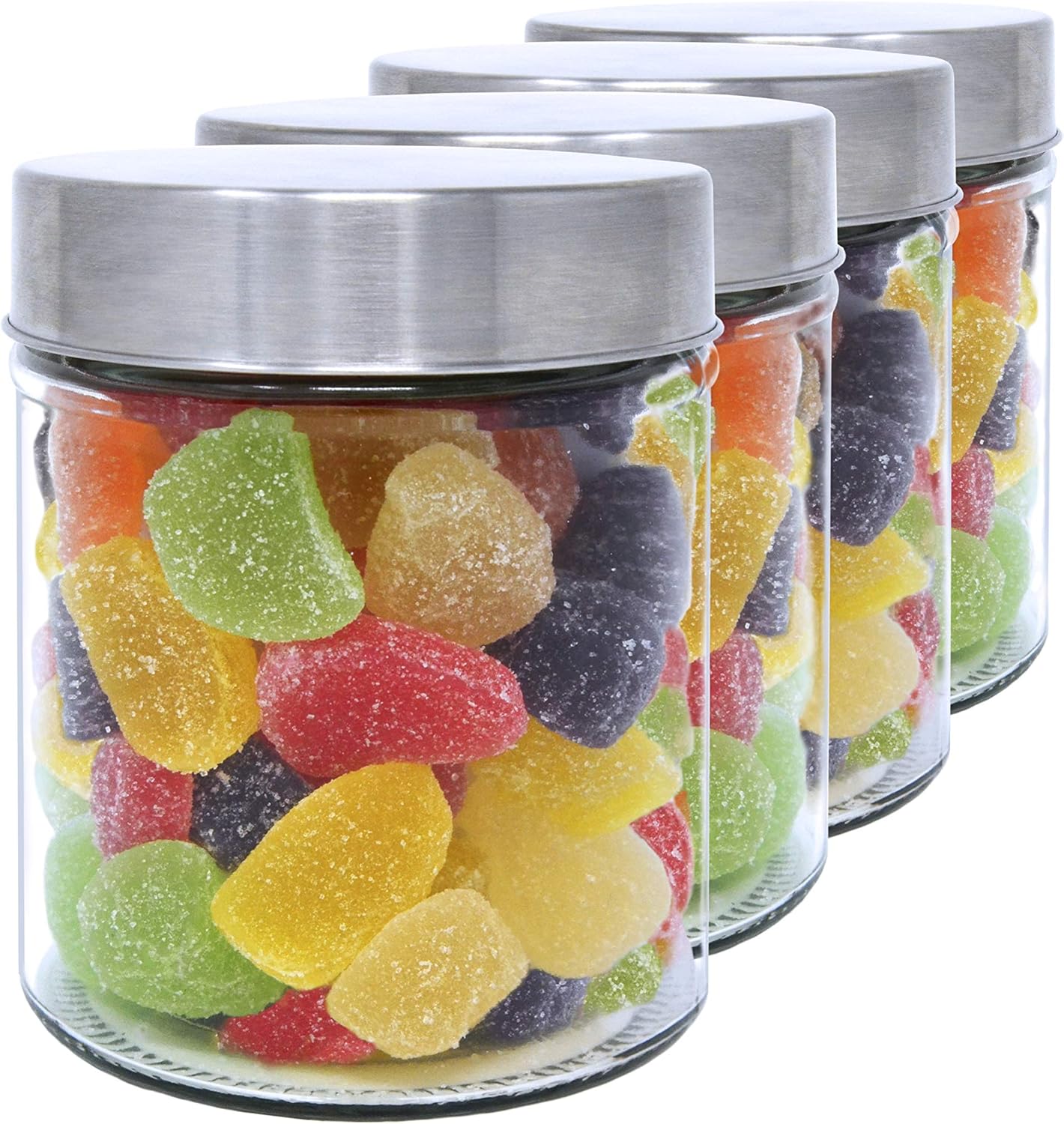 LG Luxury & Grace Set 4 Glass Jars with Lids, 0.5 L (12×10 cm). High ...