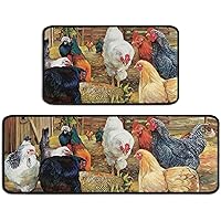 Amazon.com: Znutrce Rooster Kitchen Rug 2 Piece Set Sunflower Decor ...