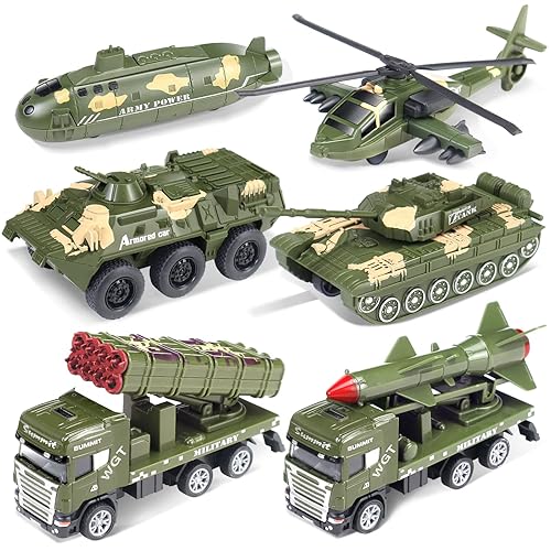 CORPER TOYS Military Toys Car Set, 1:55 Scale 6 Pack Army Helicopter ...