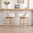 Amazon.com: ONEVOG 26" Boucle Counter Height Bar Stools, Curved ...