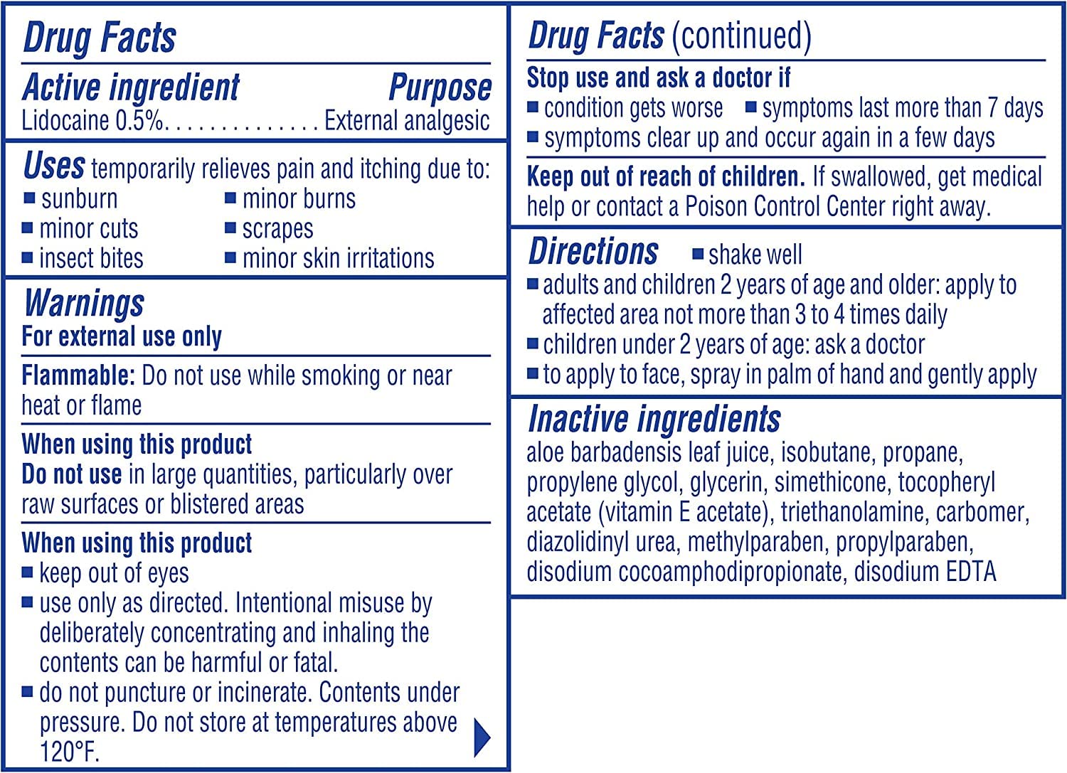 Mua Solarcaine Cool Aloe Burn Relief Spray with 0.5% Lidocaine 4.50 Fl ...