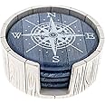 Amazon.com: Compass Rose Coaster Set - Nautical Ocean Beach Boat ...