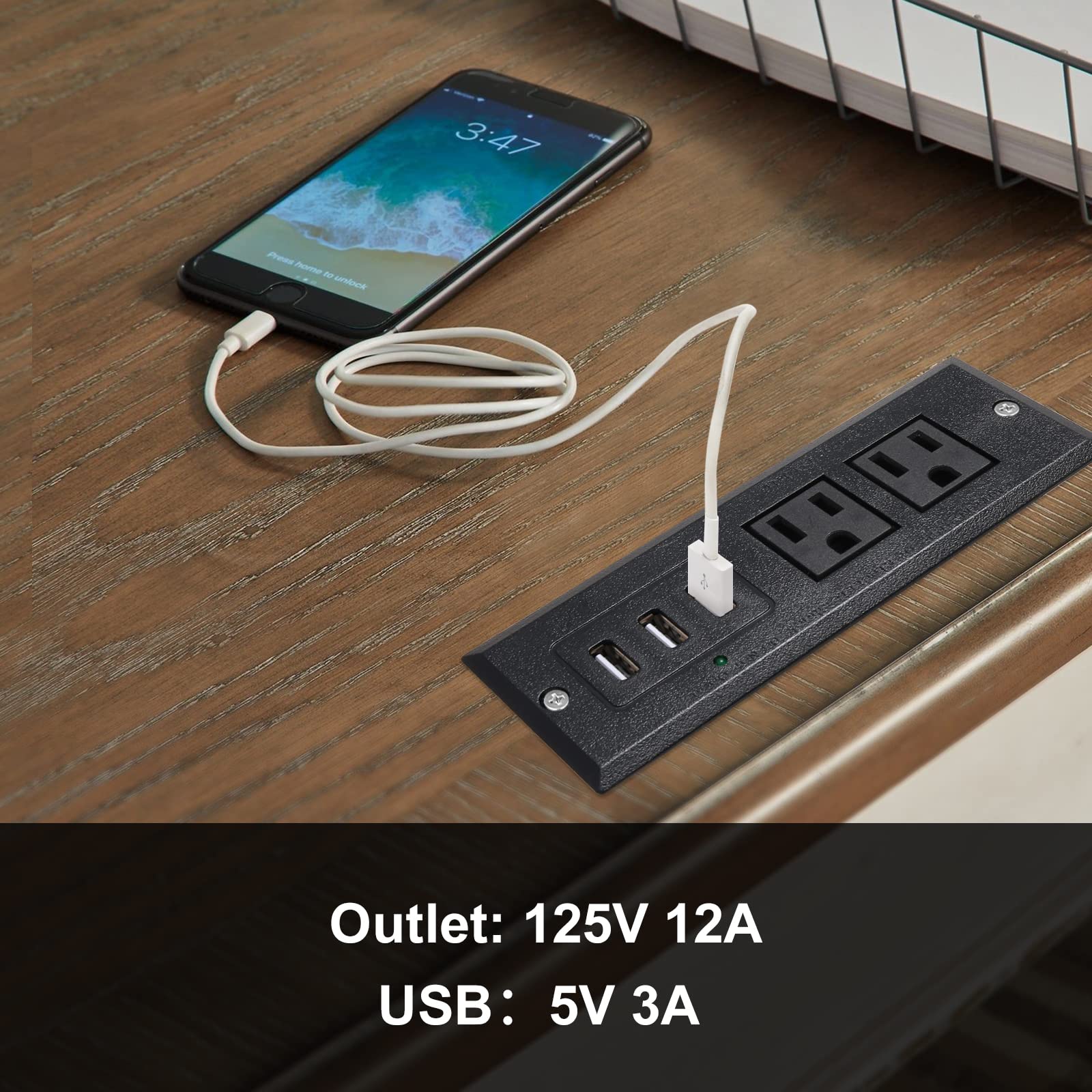 Mua Desk Power Strip with USB Recessed Mounted Desktop Power Outlet 2 ...