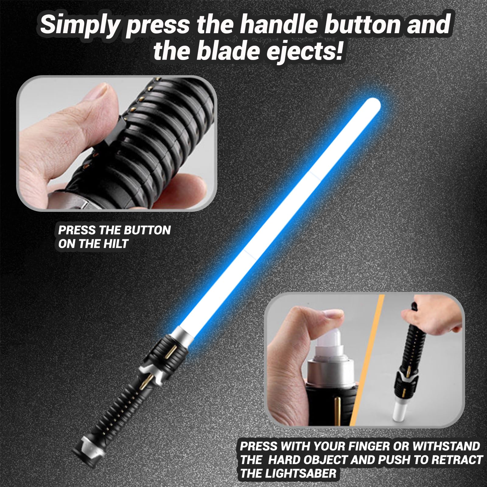 VXQ Light Sabers For Kids, 2-in-1 Mini Retractable Light Up Sword For ...