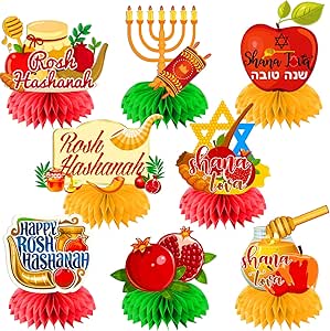 Amazon.com: Rosh Hashanah Decorations Honeycomb Centerpiece, 8 Pcs Rosh ...