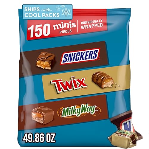 SNICKERS, TWIX, & MILKY WAY Minis Chocolate Candy Bars Variety Pack ...