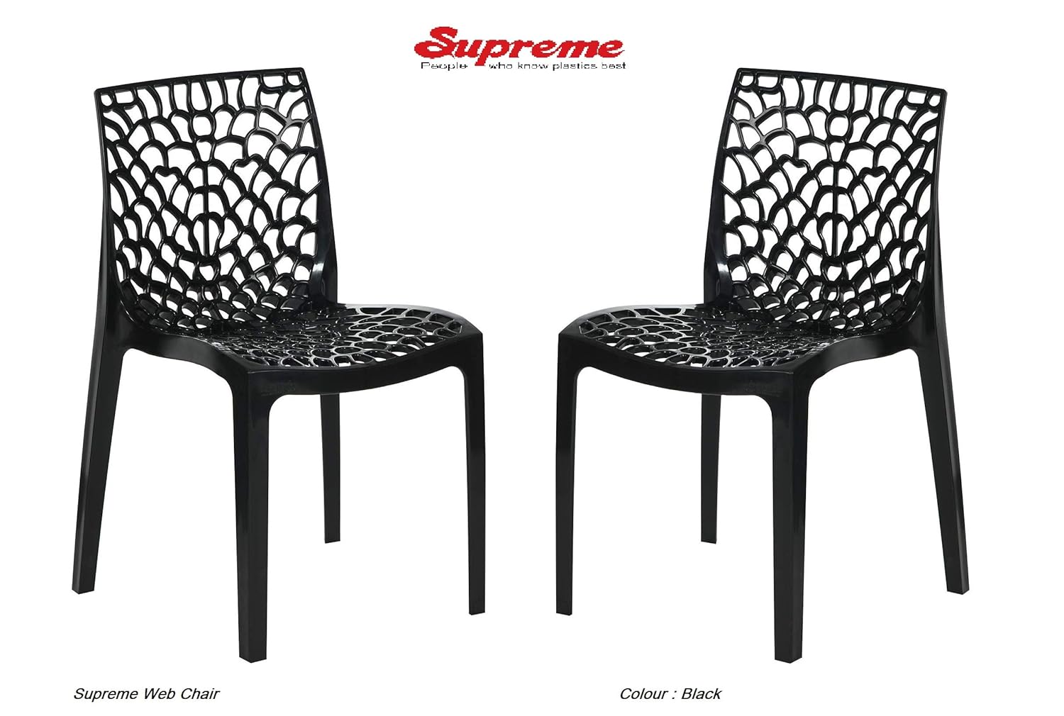 Supreme Web Chair (Black) (Set of 2) dev: Amazon.in: Home & Kitchen
