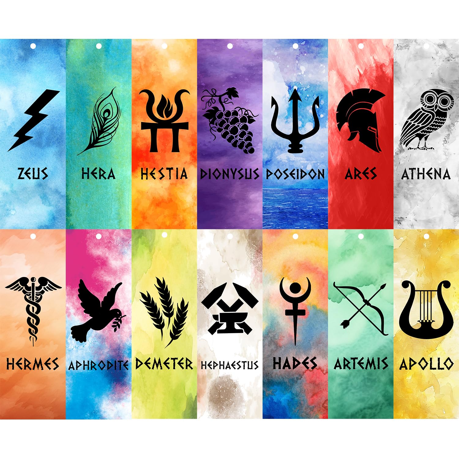 Greek Mythology Bookmarks, 14pcs Olympians Gods Bookmarks, Htabiol Greek Mythology Gifts for ...