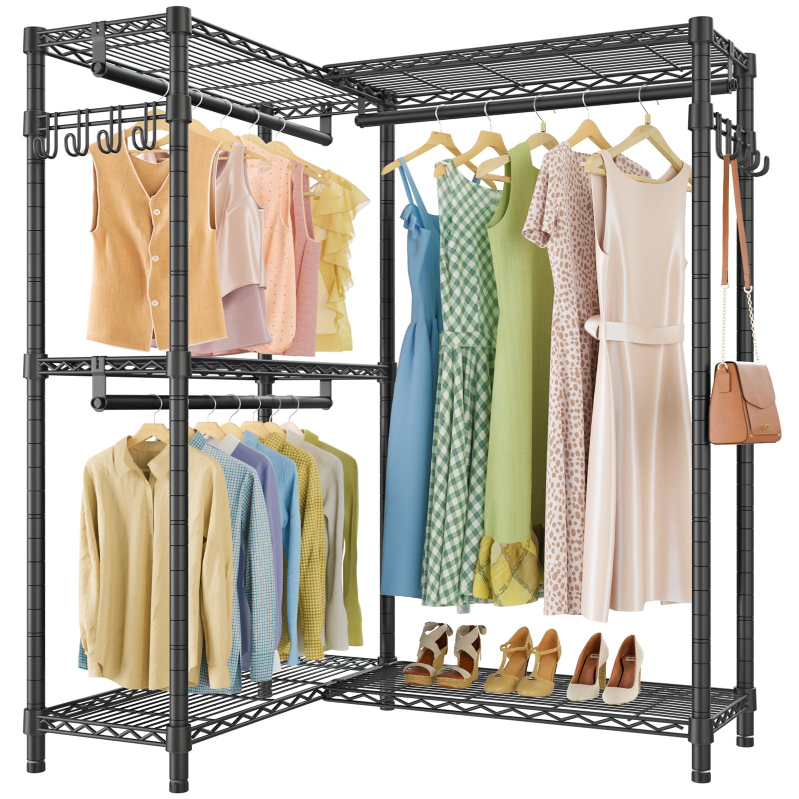 VIPEK L4S Garment Rack L Shaped Clothes Rack for Corner, Freestanding ...