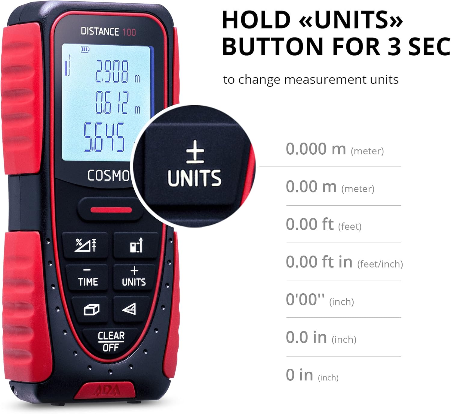 ADA Cosmo 100, 100m /328 feet, Digital Professional Laser Distance ...