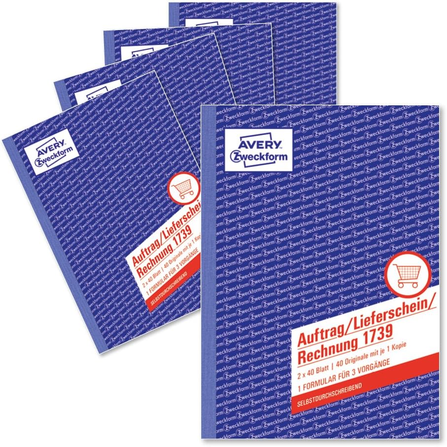 Avery Zweckform 1739-5 A5 Order / Delivery / Invoice Paper Pad 5-Pack ...