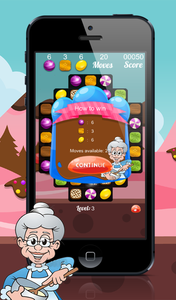 Happy Granny Candy Match 3 - Help Mrs Smith match the candies !:Amazon ...