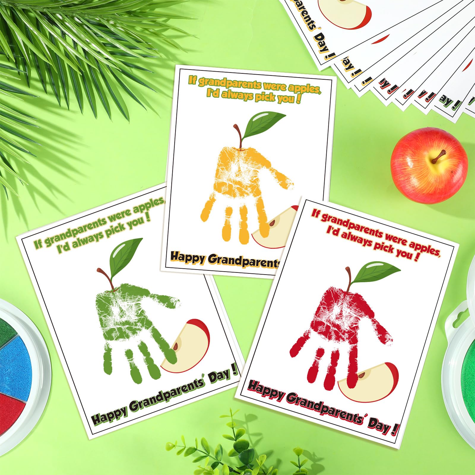 Motipuns 30 Pcs Grandparents Day Crafts for Kids Handprint Greeting ...