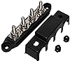 (Black) 5/16" 4 Stud Bus BAR Power Distribution Block - Made in The USA - for Marine Battery ...