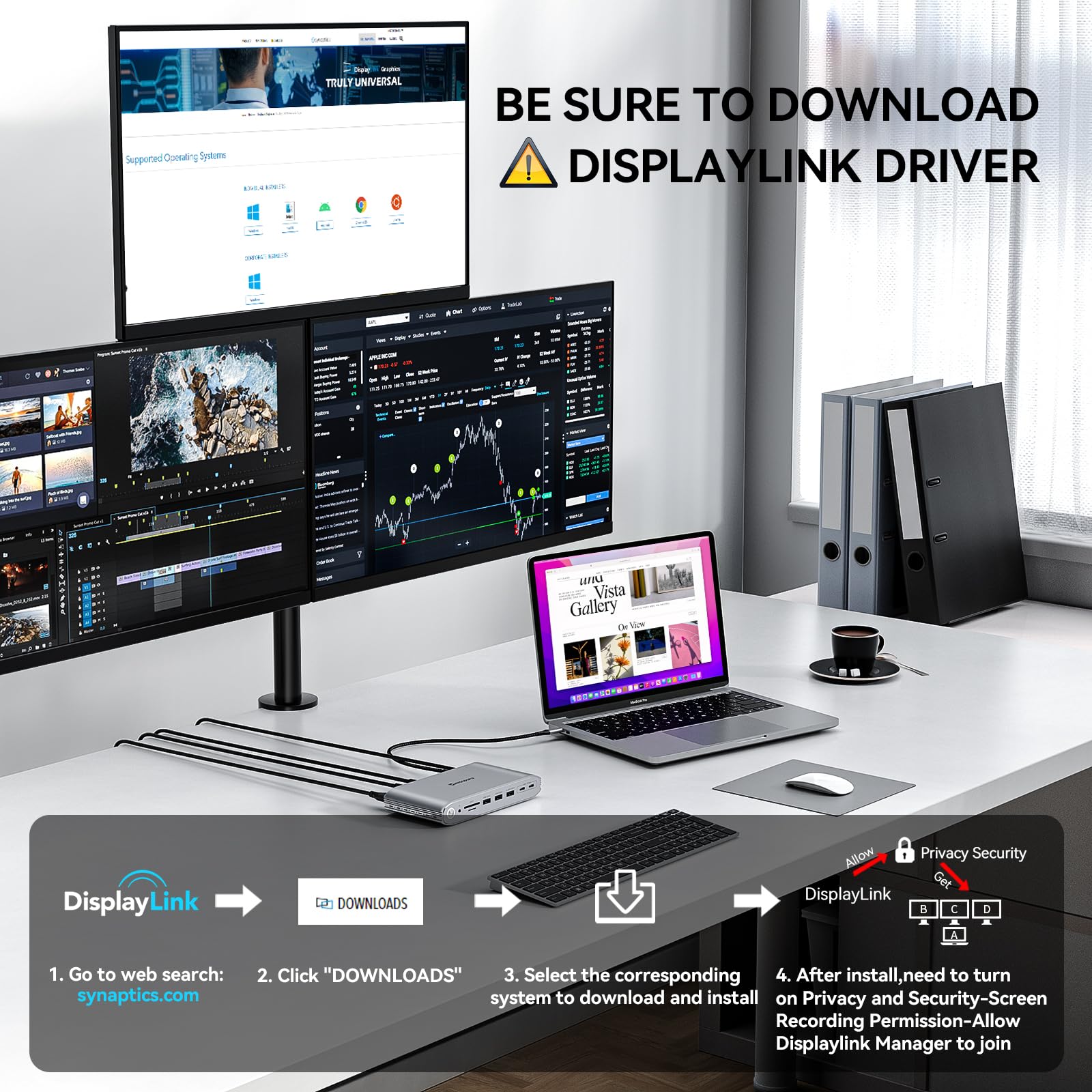 Mua minisopuru Upgrade DisplayLink Docking Station Triple Monitor with ...