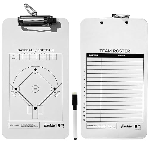 Franklin Sports MLB Baseball + Softball Clipboard - Coaches Dry Erase ...