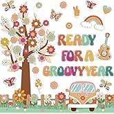 Amazon.com: ZOiiWA Groovy Retro Bulletin Board Decoration Groovy Hippie ...