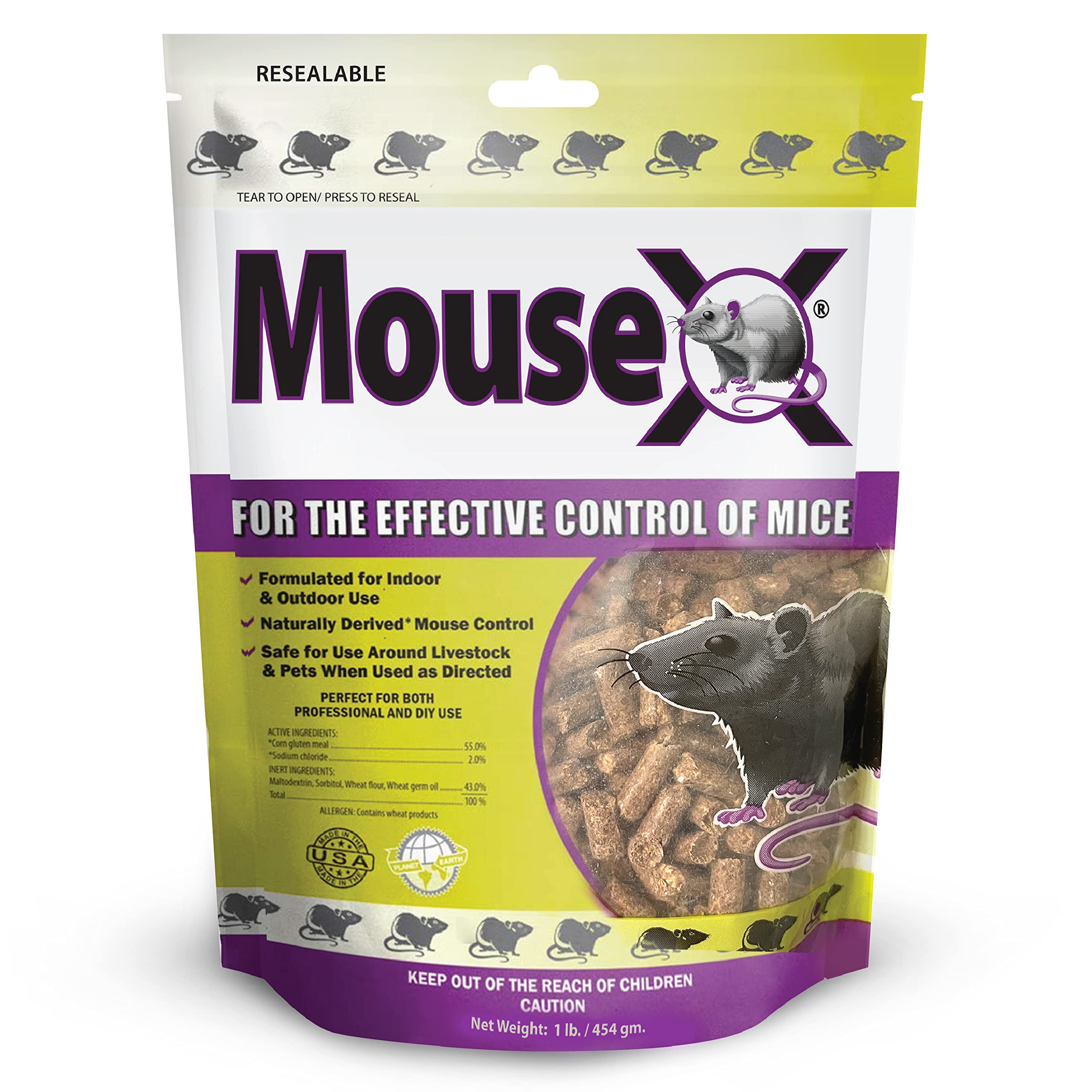 MouseX 1lb Bag, All-Natural Poison Free, Effective Against All Species ...