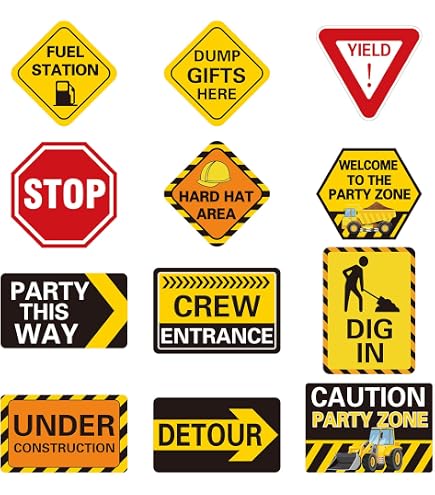 Construction Signs Cupcake Road Sign Cupcakes Etsy UK
