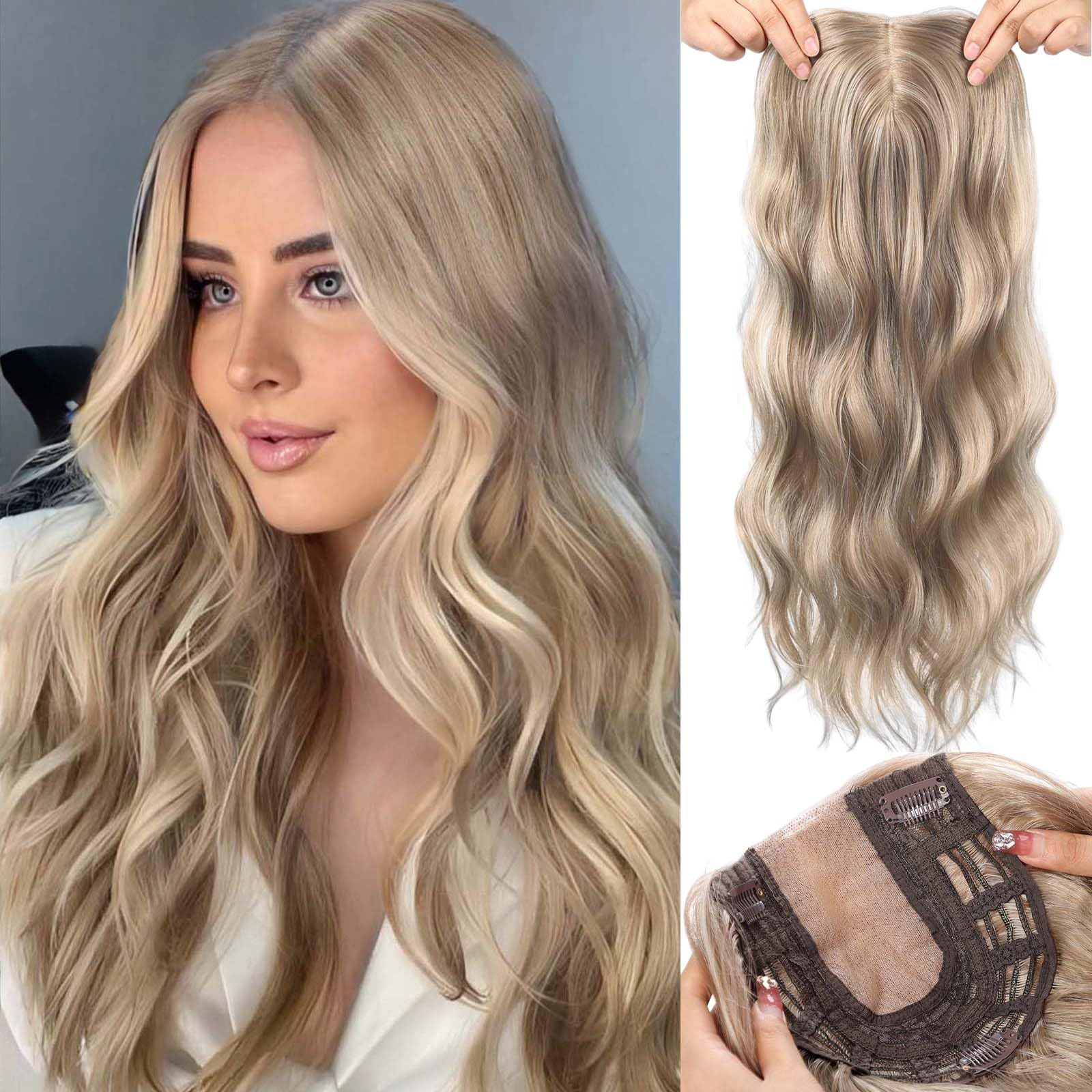 HAIRCUBE 20 inch Wavy Hair Toppers for Women Heat Resistant Fibre ...