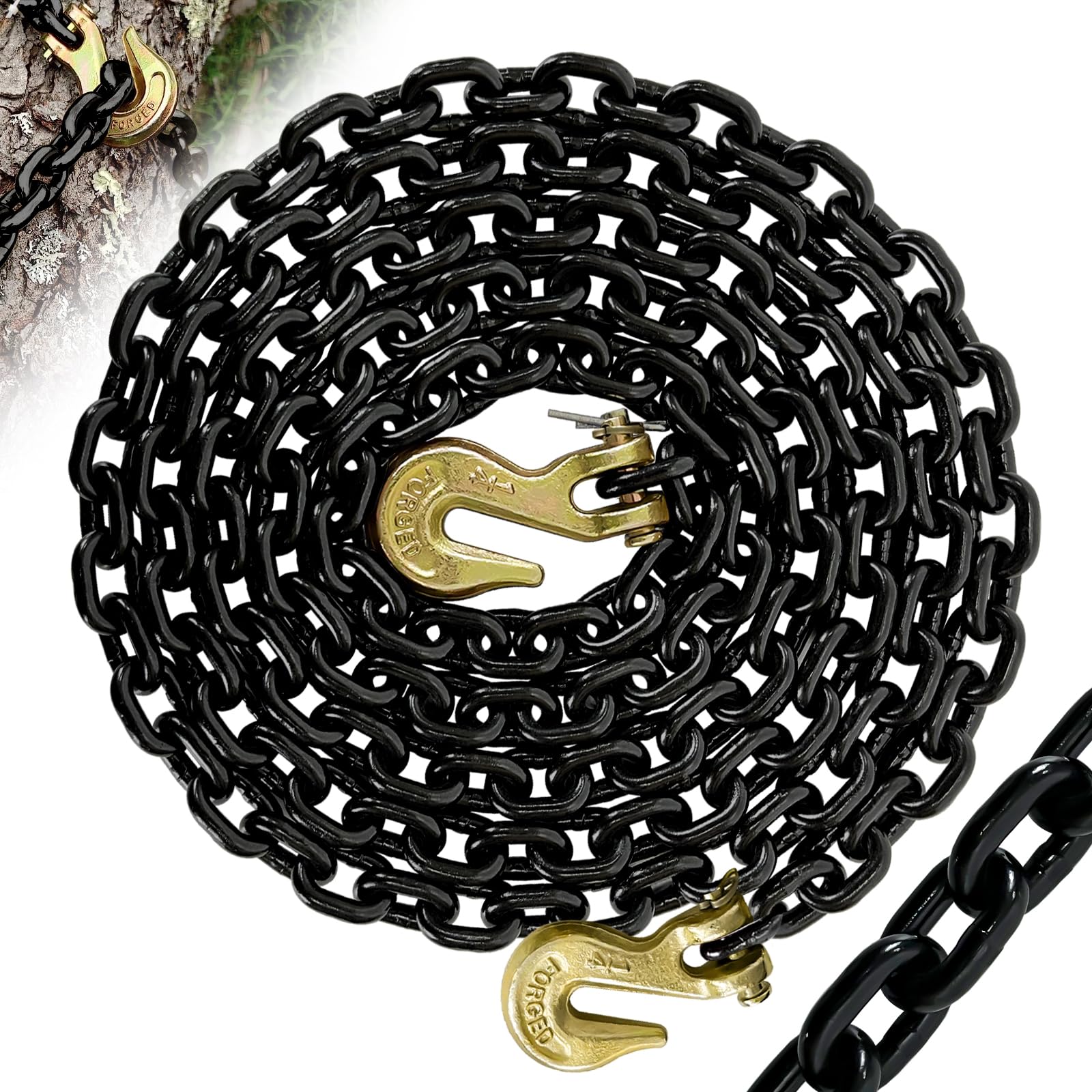 G80 Tow Chain,14FT 1/4" Trailer Safety Chains with Clevis Grab Hooks ...