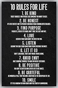 Amazon.com: 10 Rules for Life Inspirational Wall Art | 11x17 ...