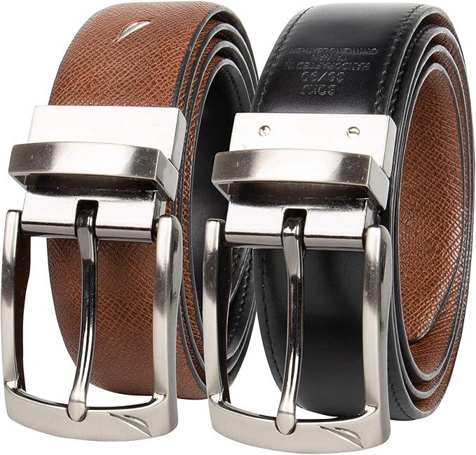 Nautica - Cinturón reversible de piel para hombre, Bronceado, 3-6 meses ...