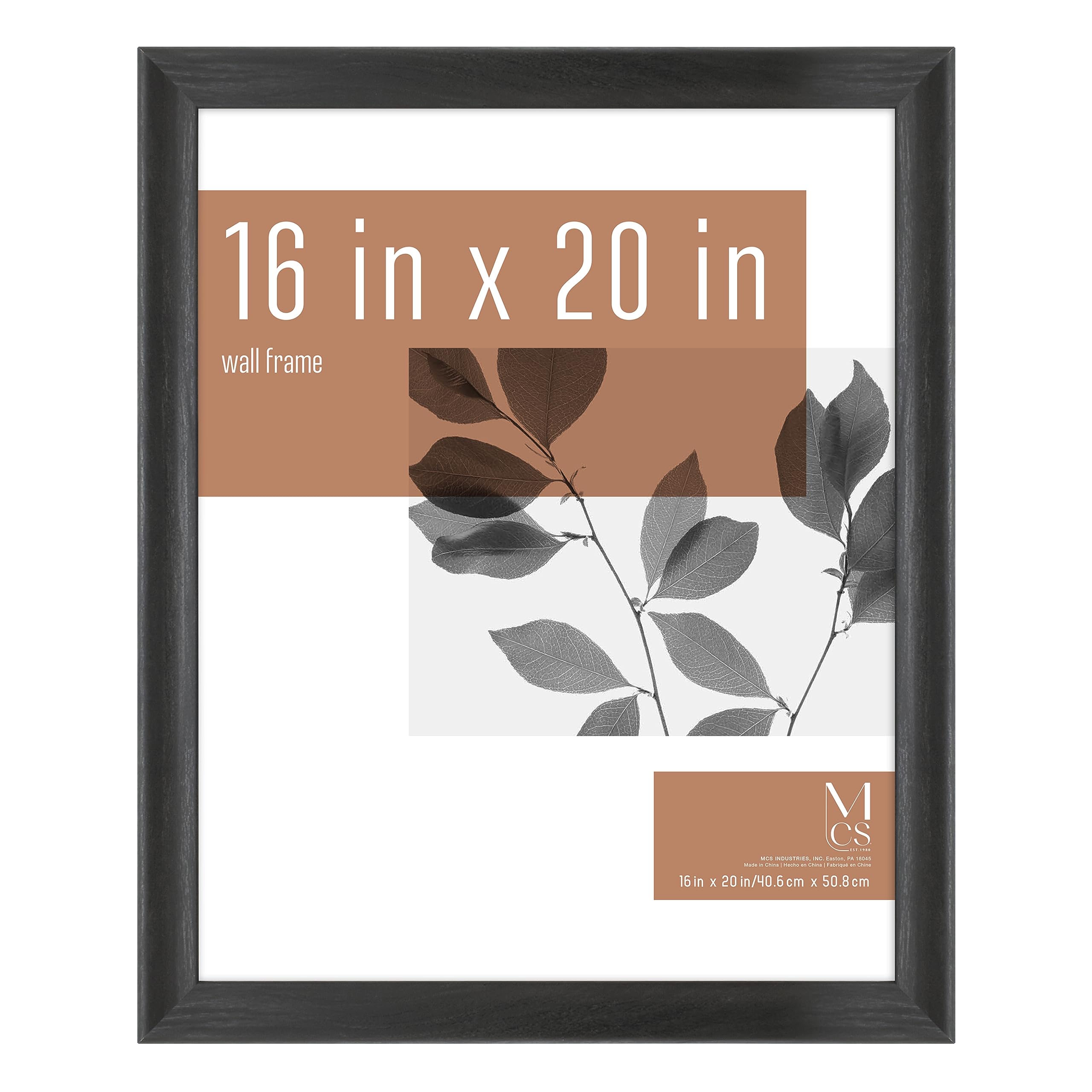 MCS Studio Gallery Classic 16x20 Poster Frame Black Woodgrain, Vertical ...