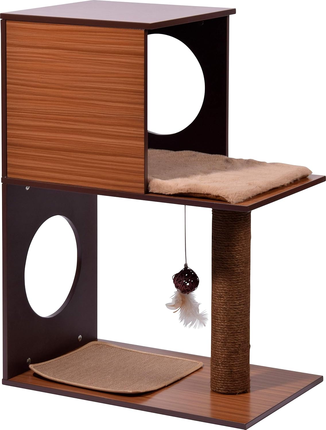 dobar Kelly Cat Furniture Cat Cave with Scratching Column, Play Ball ...