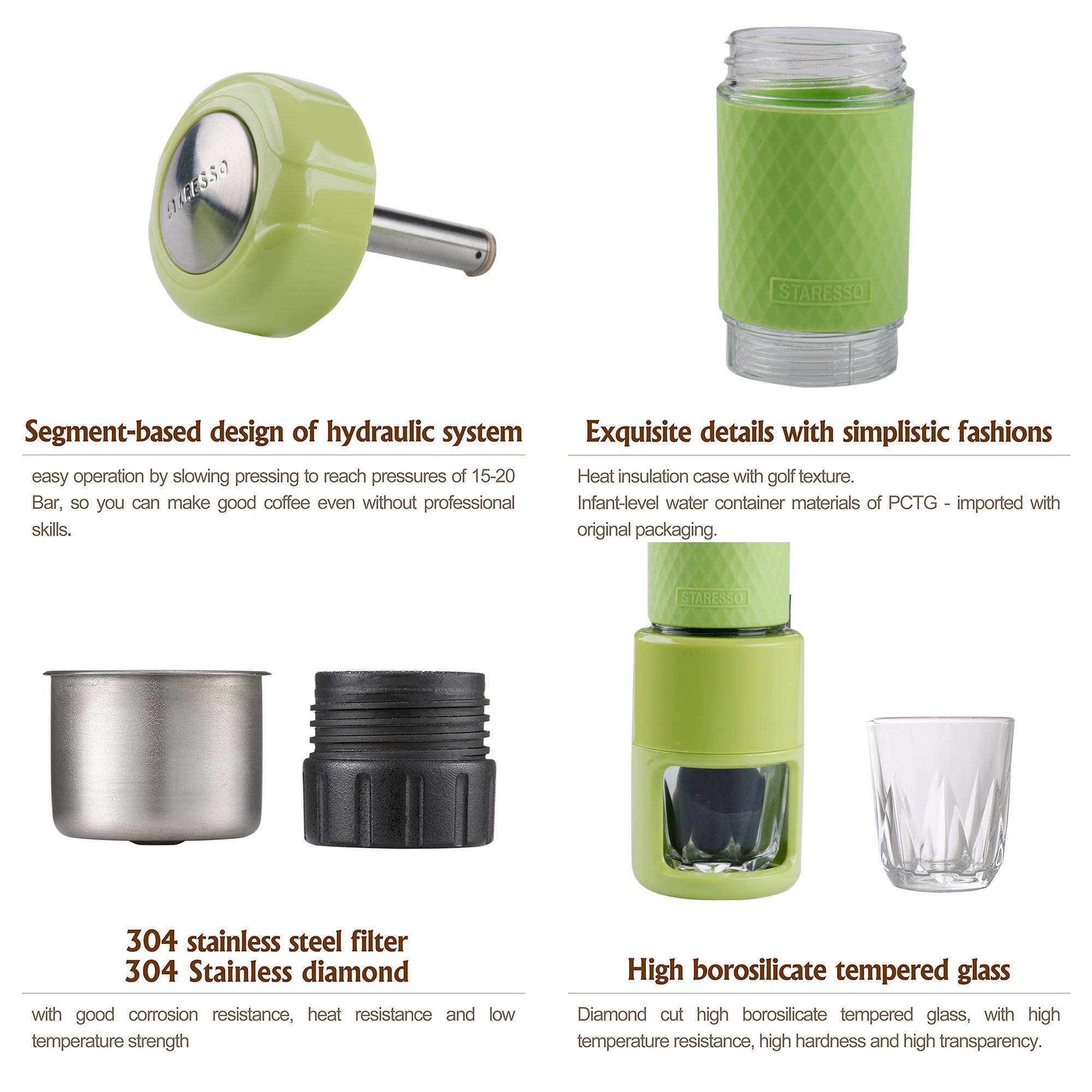 Staresso Manual Coffee Maker Machines with Espresso Cappuccino Quick ...