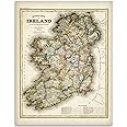 Amazon.com: 1844 Map of Ireland 11x14 Unframed Poster, Vintage Antique ...