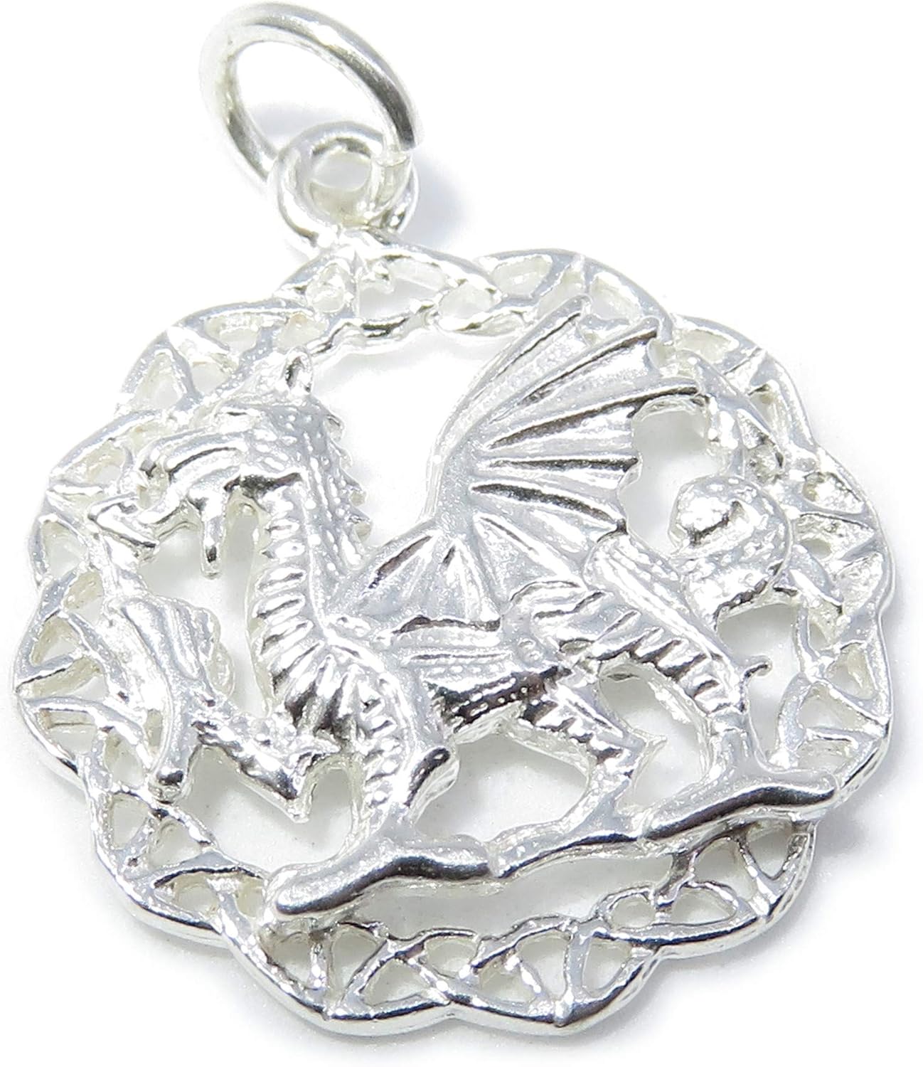 Dragon sterling silver charm - pendant .925 x 1 Welsh Dragons charms ...