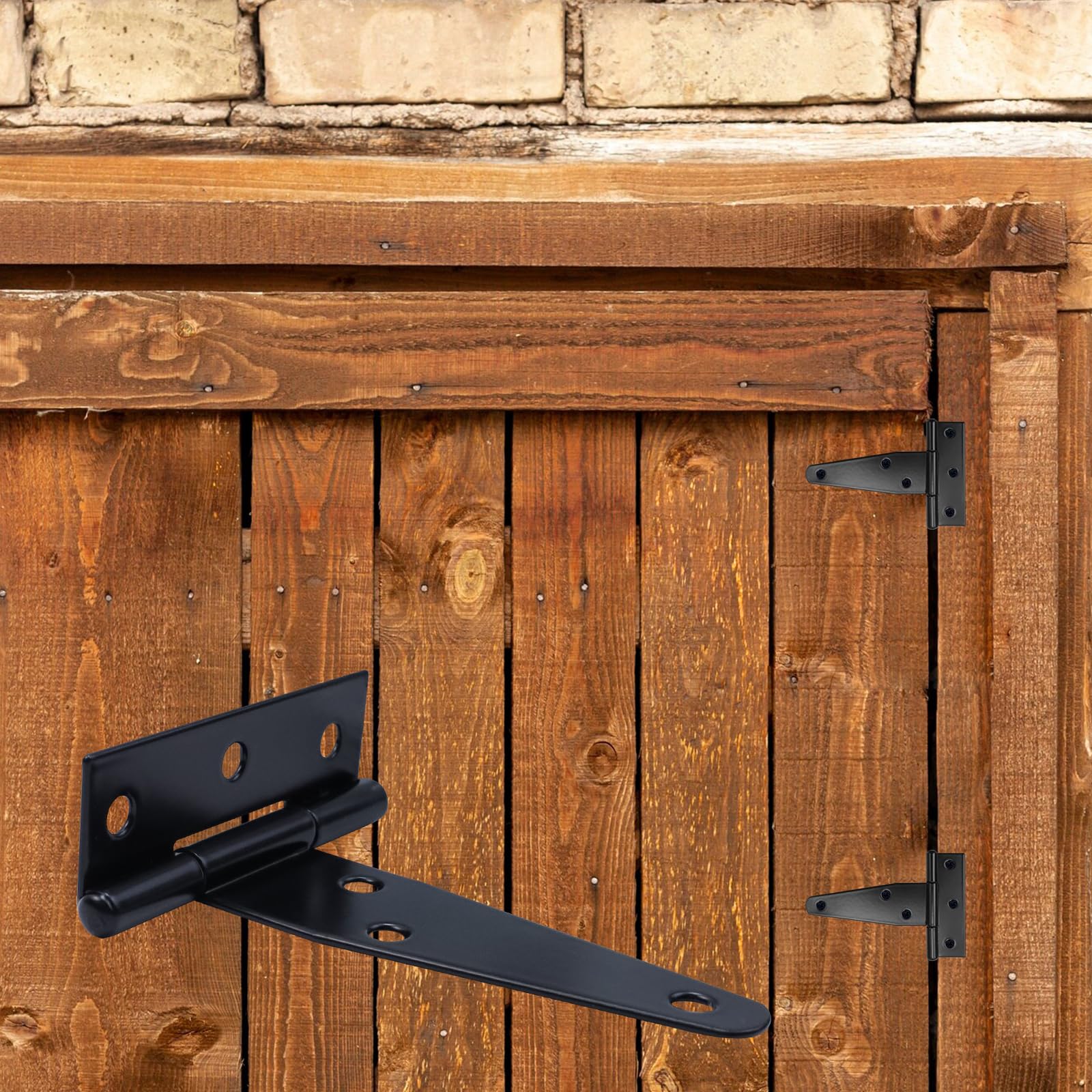 T Tulead Iron T-Strap Shutter Hinge Shed Barn Straps Gate Black Hinges ...