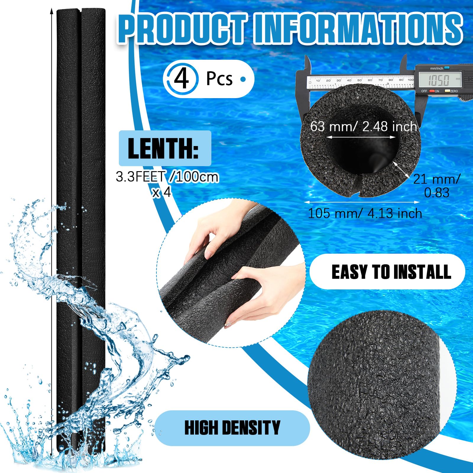 Mua Hanaive 4 Pcs 40 Inch x 4. 1 Inch Jumbo Pool Noodles Bulk Large ...